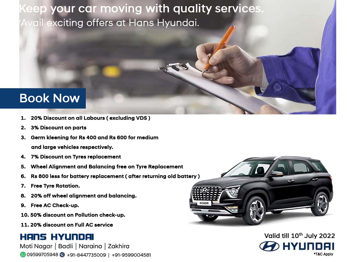 Quality Service July 2022 Offers At Hans Hyundai